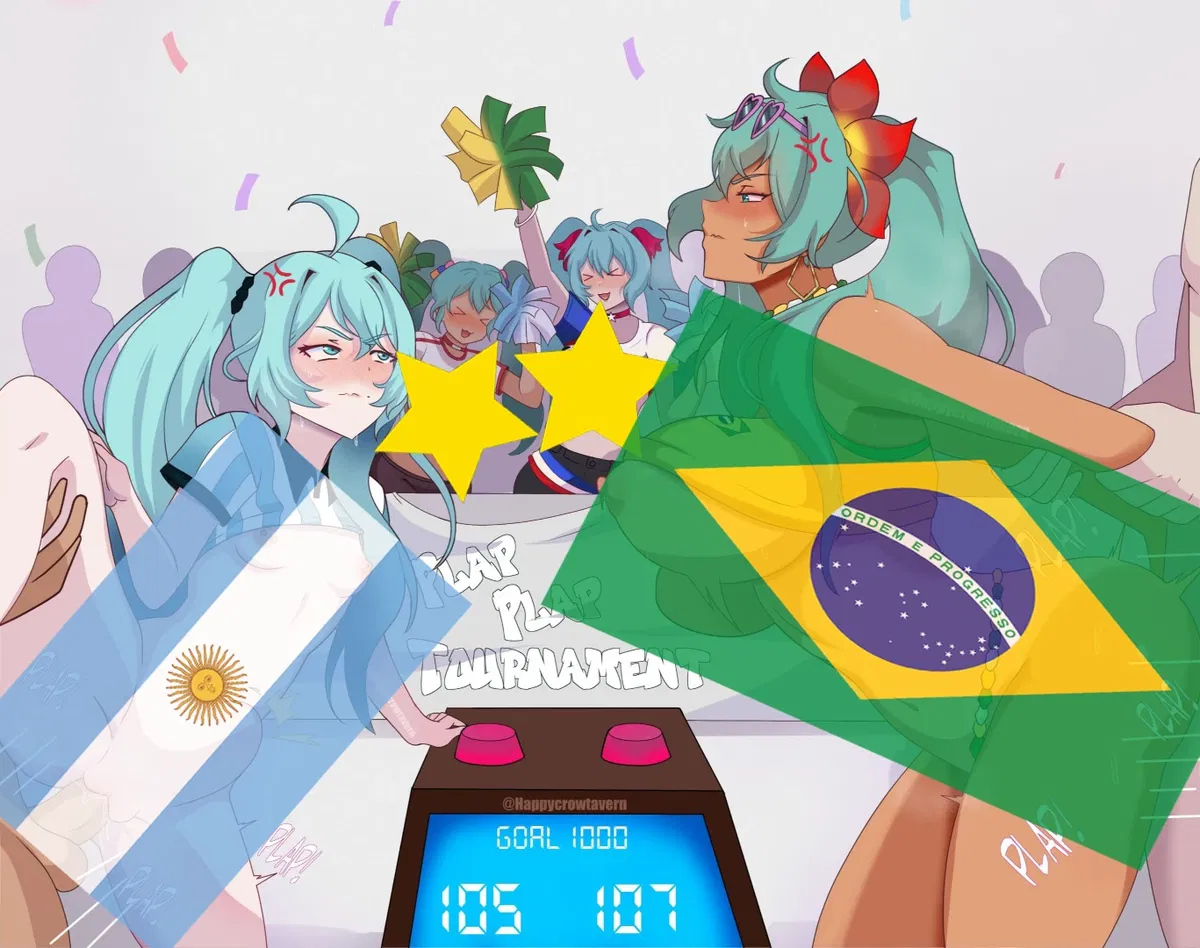 Character - Brazilian Miku VS Argentinian Miku at "Plap Plap Tournament"