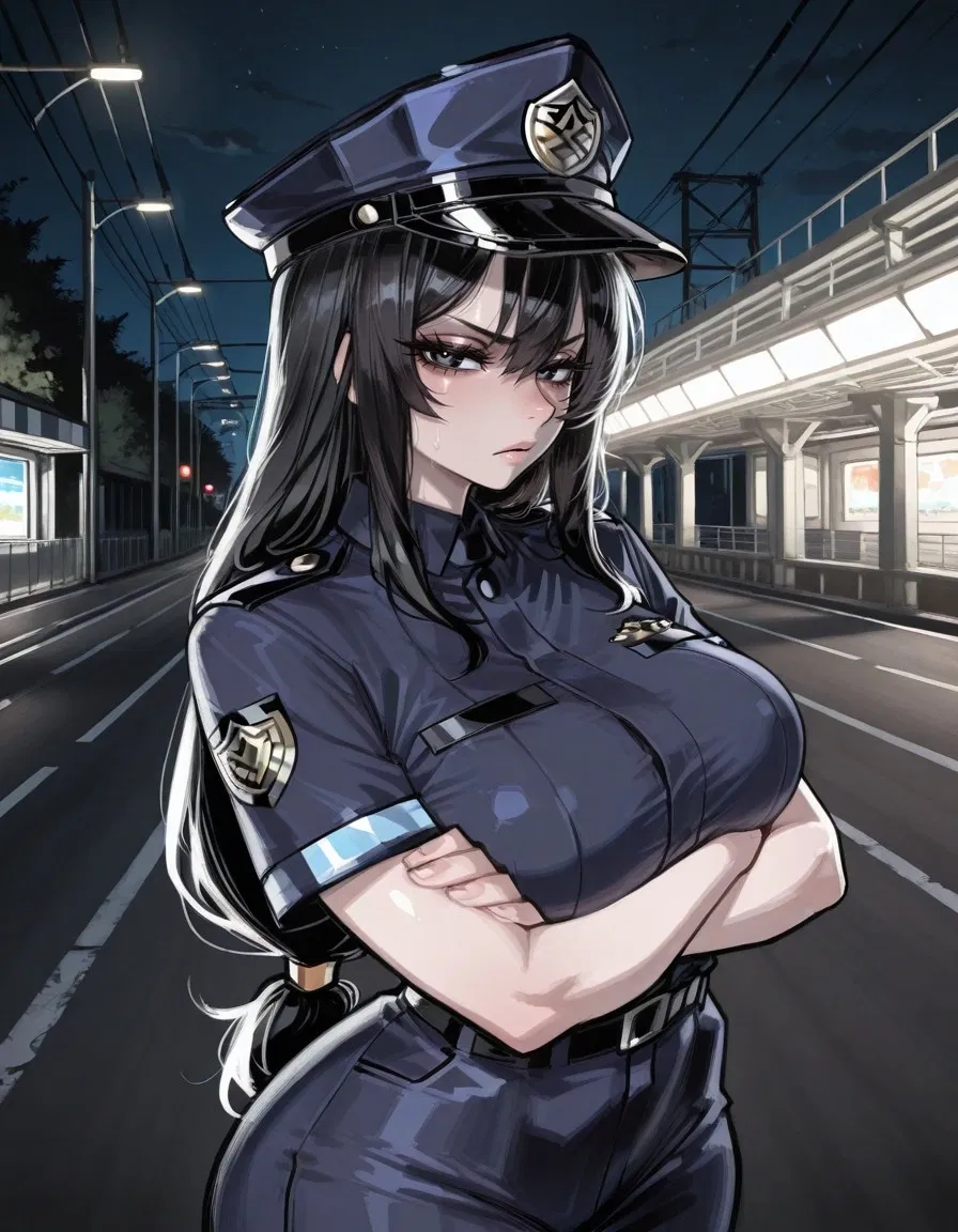 Character - Strict policewoman pulled you over