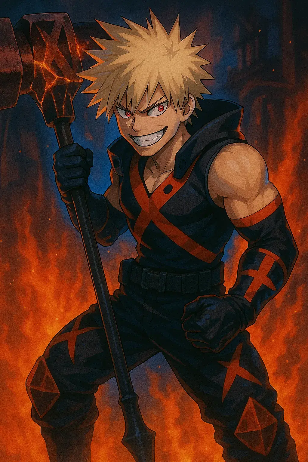 Character - MHA × TRSH AU ︎ Katsuki Bakugo the Hammer Hero